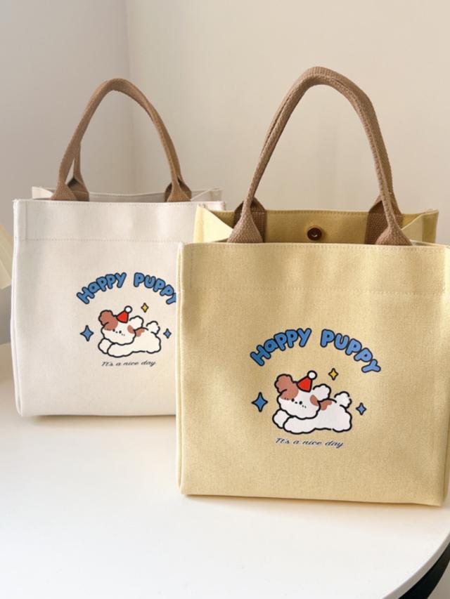 キャンバスバッグ、レディースハンドバッグ、小型ハンドバッグ、ランチバッグ