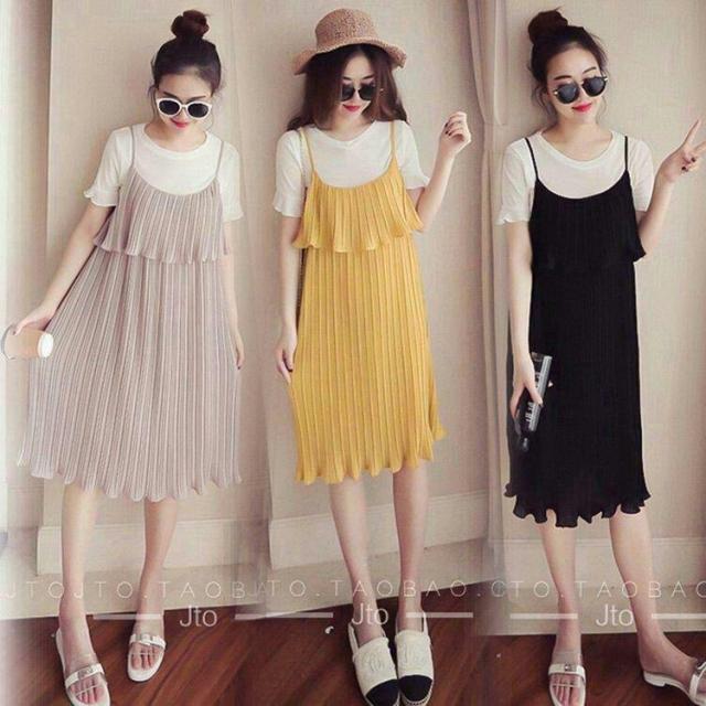 ワンピースセットアップ 夏 半袖Ｔシャツ キャミスカート