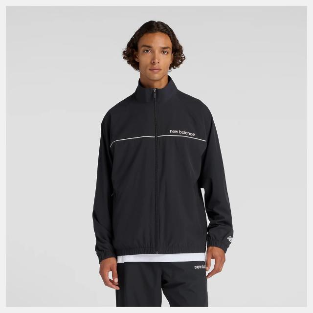 ニューバランス new balance AMJ53170 BK(ブラック) メンズ ウーブントラックジャケット 裏メッシュ 男性 紳士 ロゴ アパレル NB 2025秋冬