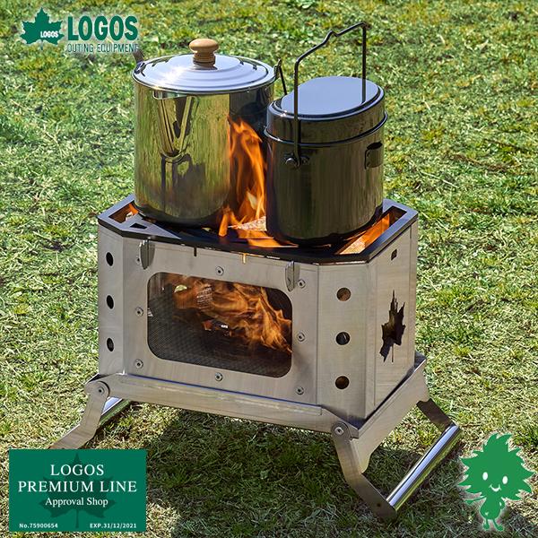 LOGOS ロゴス LOGOS グレートたき火グリル 81064090 BBQ BOX型焚火台 キャンプ アウトドア コンパクト 収納バッグ付き