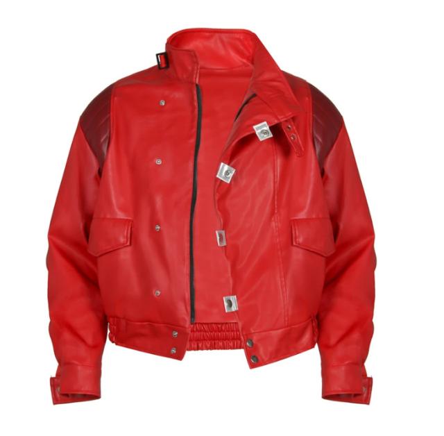 バイカージャケット メンズ アキラ 金田正太郎 コスプレ レザー カプセル 刺繍 赤 カッコイイ クリスマス