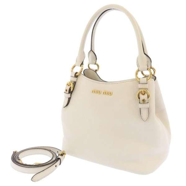 ミュウミュウ ハンドバッグ マドラス 2wayショルダーバッグ  Miu Miu バッグ 白 アウトレット品