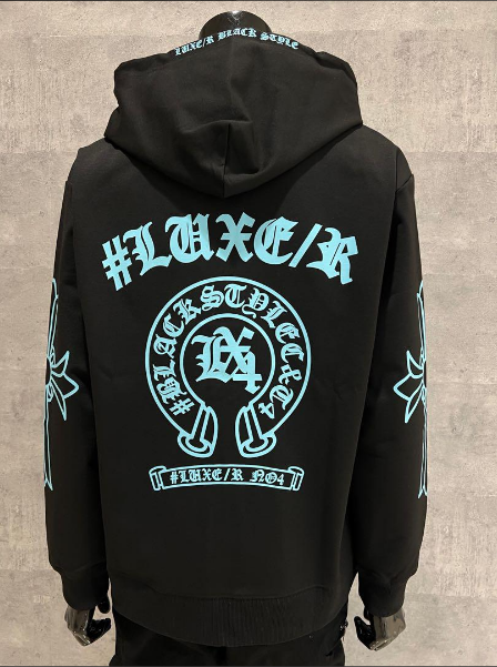 クロムハーツ 黒 XL ホースシュー ポンチZIP UP パーカー 2025新作 新品