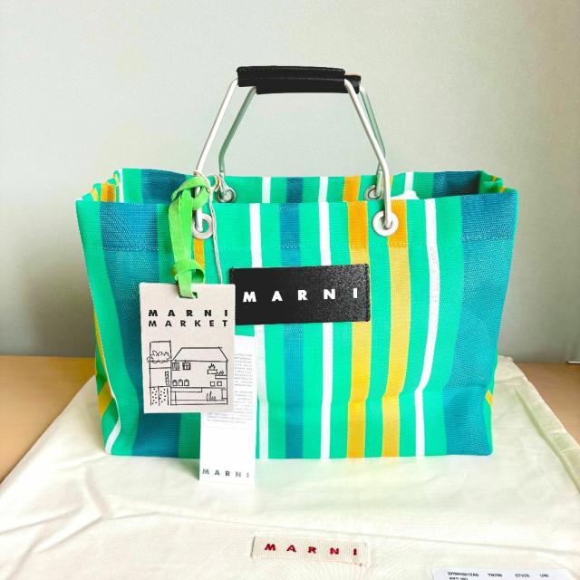 新品・ MARNI MARKET ストライプトートバッグ スモール