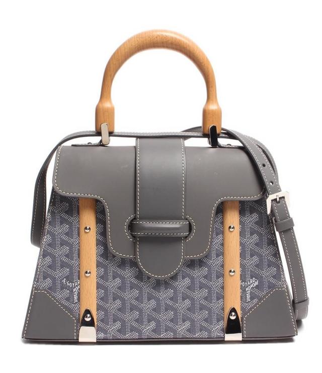 ゴヤール 2wayレザーハンドバッグ シルバー金具 サイゴンPM ゴヤールディンキャンバス & クラムシーカウハイド  レディース GOYARD