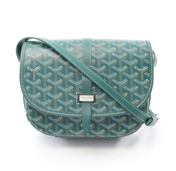 ゴヤール GOYARD ショルダーバッグ ベルヴェデーレPM グリーン PVCコーティングキャンバス レザー ベルヴェデーレPM レディース