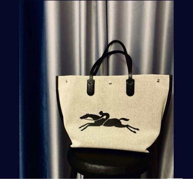 新品 ロンシャン LONG CHAMP/ロゾ/トートバッグコットン サイズ L
