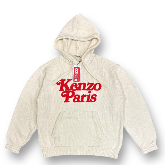 新品 KENZO 24SS KENZO BY VERDY HOODIE フーディー パーカー ニット ケンゾー ヴェルディ コラボ  ホワイト L