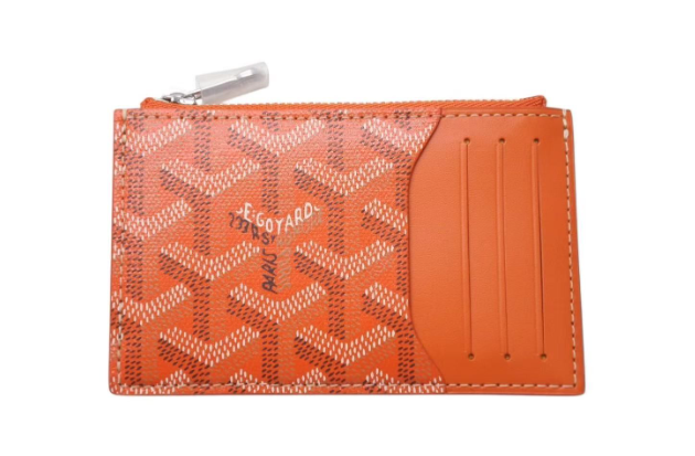 新品未使用 GOYARD ゴヤール ブルボン カードケース ジップ付きカードホルダー ゴヤールディンキャンバス オレンジ シルバー