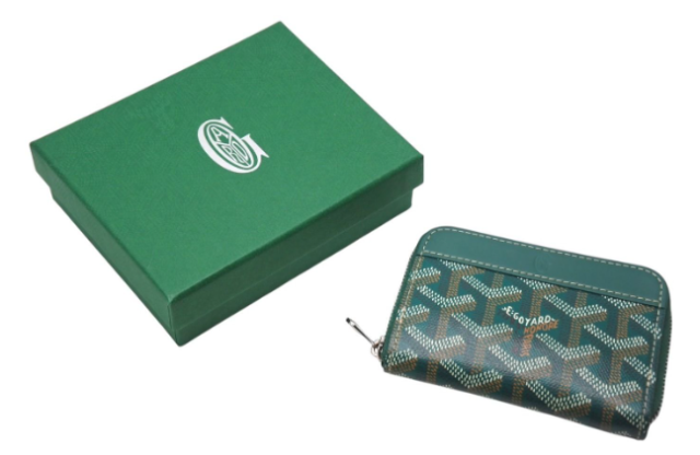 GOYARD ゴヤール マティニョンミニ ケース グリーン ゴヤールディンキャンバス シルバー金具 美品