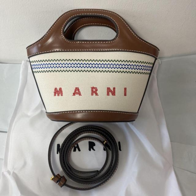 MARNI ショルダーバッグ ホワイト/ブラウン
