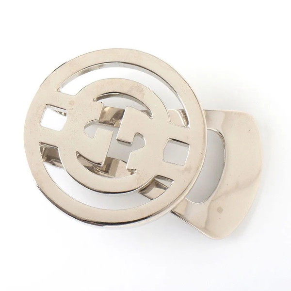 【極美品】GUCCI グッチ GGロゴ マネークリップ シルバーカラー イタリア製