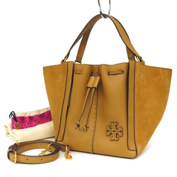 【美品】TORY BURCH トリーバーチ MCGRAW DRAGONFLY マックグロードラゴンフライ 2WAY トートバッグ ショルダーバッグ スエード×レザー 茶 ブラウン