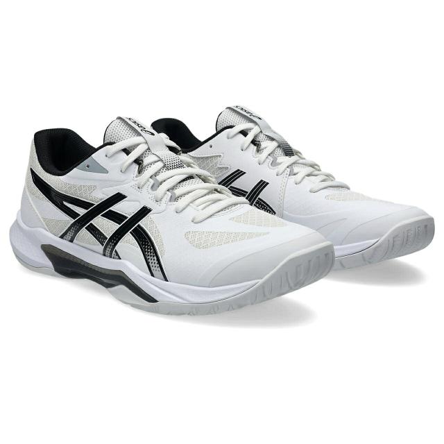 asics（アシックス） インドアスポーツ シューズ スニーカー GEL-TACTIC 13 【ホワイト/ブラック】 1073A079.100 バレーボール 滑りにくい メンズ 男性用 シロ 白 25 {SK}