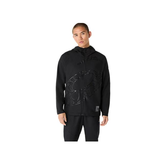 asics（アシックス） ランニング アウター・ベスト クールアクティモーションクロスフーディージャケット 【Performance Black】 2031E979.001 ウェア 羽織 夜 春 秋 寒さ 防風 収納 持ち運び トップス ジャージ メンズ・ユニセックス 男性用・女性用 黒 25 {SK}