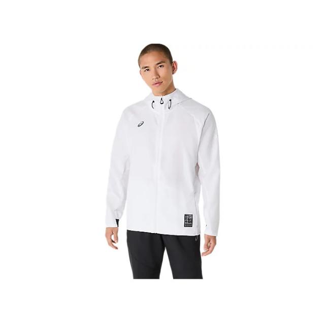 asics（アシックス） ランニング アウター・ベスト ドライアクティモーションクロスフーディージャケット 【Brilliant White】 2031E980.100 ウェア 羽織 夜 春 秋 寒さ 防風 収納 持ち運び トップス ジャージ メンズ・ユニセックス 男性用・女性用 白 25 {SK}