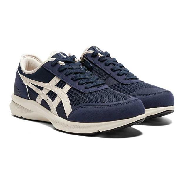 asics商事（アシックス商事） シューズ 靴 ウォーキングシューズ WELLNESS WALKER（ウェルネスウォーカー） HADASHIWALKER（ハダシウォーカー） 1291A056 400 【ネイビーブルー×ライトベージュ】 メンズ 男性用 スニーカーカジュアル 裸足感覚 消臭 快適 紺 NV B/L BG {SK}