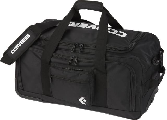 CONVERSE（コンバース） バスケットボール バック ボストンバッグ ボストンキャリー 【ブラック】 C2309041 1900 メンズ・レディース・キッズ 男性用・女性用・子供用 大容量 55リットル 撥水 キャリーバッグ 合宿 遠征 部活 トレーニング 黒 23SS {SK}