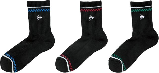 【お得なセット販売あり】 DUNLOP （ダンロップ） テニス ソックス ソックス3Pセットハ-フTPO-6434 【ブラック】 TPO6434 900 ソックス ソックス メンズ 男性用 ブラック 黒 24SS {SK}