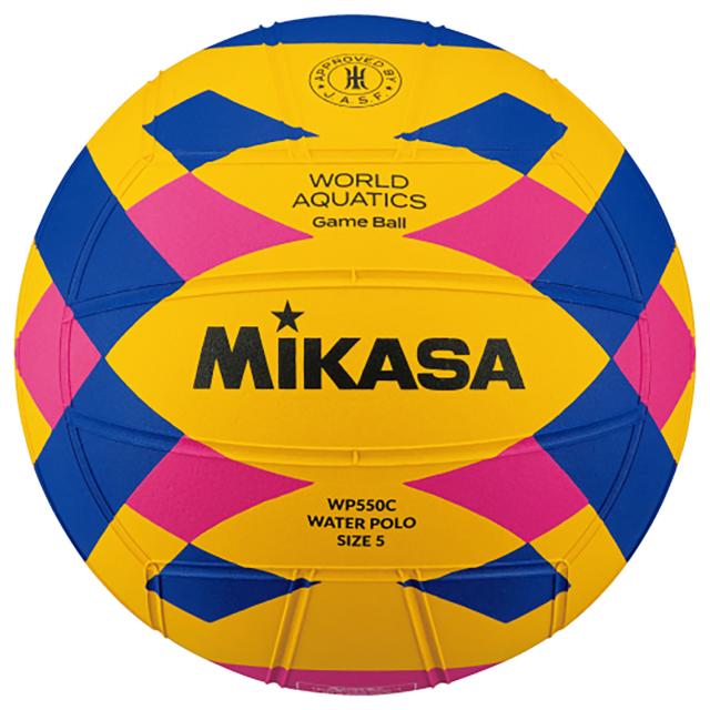 MIKASA （ミカサ） 水泳 ボール 水球 検定球5号 男子用 【イエロー/ブルー/ピンク】 WP550C 競技ボール 水球 メンズ 男性用 マルチカラー 黄 青 桃 24 {SK}