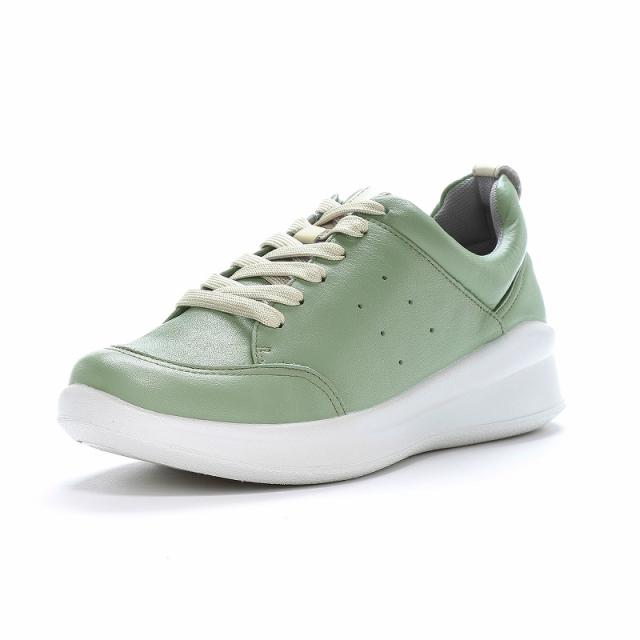 Moonstar（ムーンスター） スニーカー SPORTH （スポルス） SP2001 【ピスタチオ】 42300955 国産 コンフォートシューズ ヒール高5cm 内側ファスナー 高反発弾性 幅広 撥水加工 洗えるインソール 衝撃吸収性 レディース 女性用 緑 25 {SK}