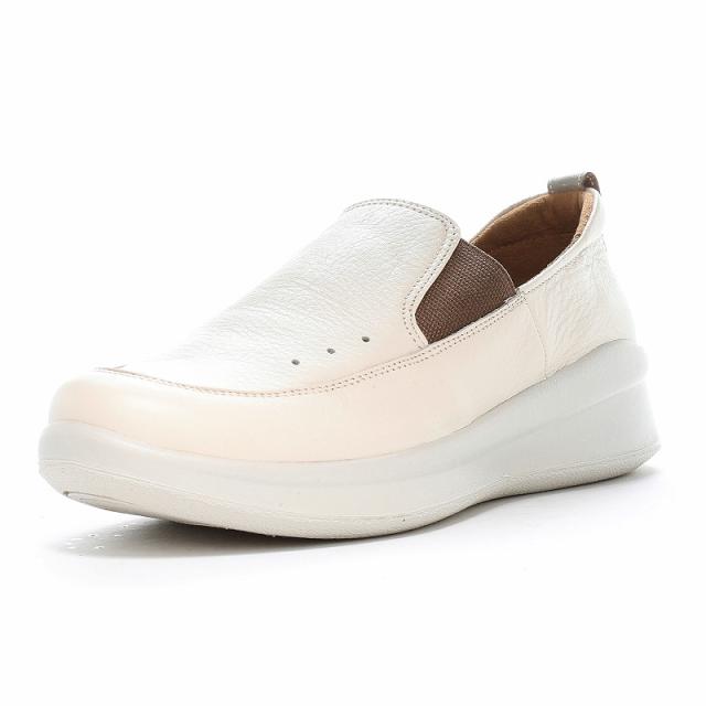 Moonstar（ムーンスター） スリッポン SPORTH （スポルス） SP2004 【アイボリー】 42320041 国産 コンフォートシューズ ヒール高5cm 軽量 衝撃吸収 洗えるインソール 撥水加工 幅広 クッション性 防滑性 シンプル レディース 女性用 白 25 {SK}