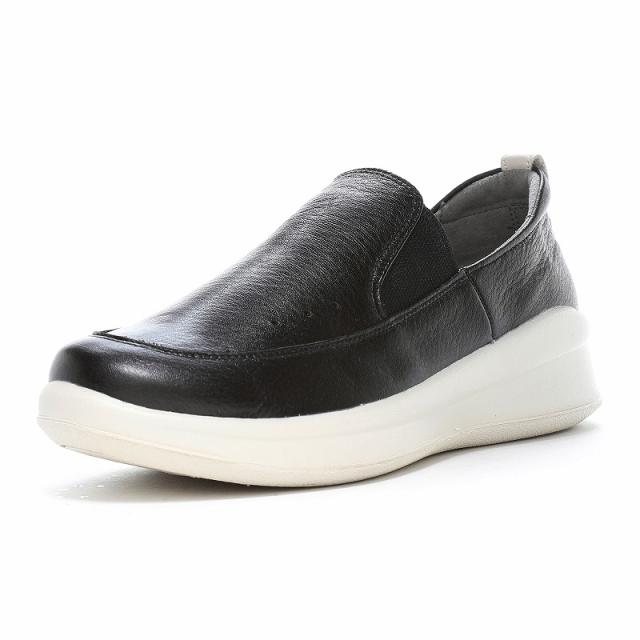 Moonstar（ムーンスター） スリッポン SPORTH （スポルス） SP2004 【ブラック】 42320046 国産 コンフォートシューズ ヒール高5cm 軽量 衝撃吸収 洗えるインソール 撥水加工 幅広 クッション性 防滑性 シンプル レディース 女性用 黒 25 {SK}