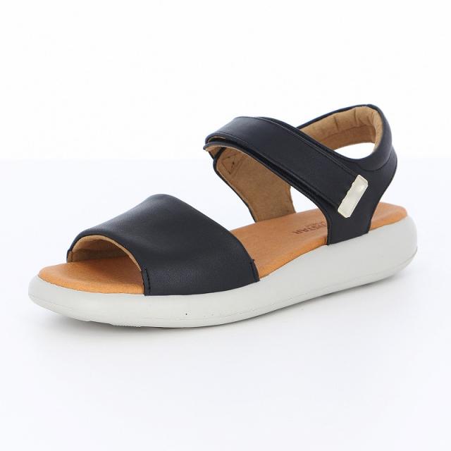 Moonstar（ムーンスター） サンダル SPORTH （スポルス） SP5901 【ブラック】 42359016 国産 コンフォートシューズ ソフトレザー スポーティ フラット バックストラップ ヒール高3.5cm 軽量 衝撃吸収 防滑性 夏 レディース 女性用 黒 25 {SK}