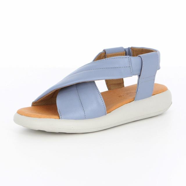 Moonstar（ムーンスター） サンダル SPORTH （スポルス） SP5902 【ブルー】 42359025 国産 コンフォートシューズ ソフトレザー スポーティ フラット バックストラップ ヒール高3.5cm 軽量 衝撃吸収 防滑性 夏 レディース 女性用 青 25 {SK}