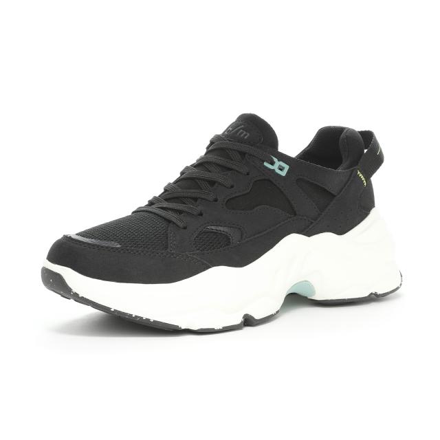 Moonstar（ムーンスター） スニーカー B/M （ビーエム） B/M01チャグ 【ブラック】 42700016 ヒール高6cm 厚底 ストリート スポーツ 衝撃吸収 抗菌防臭 メンズ・レディース 男性用・女性用 黒 25 {SK}