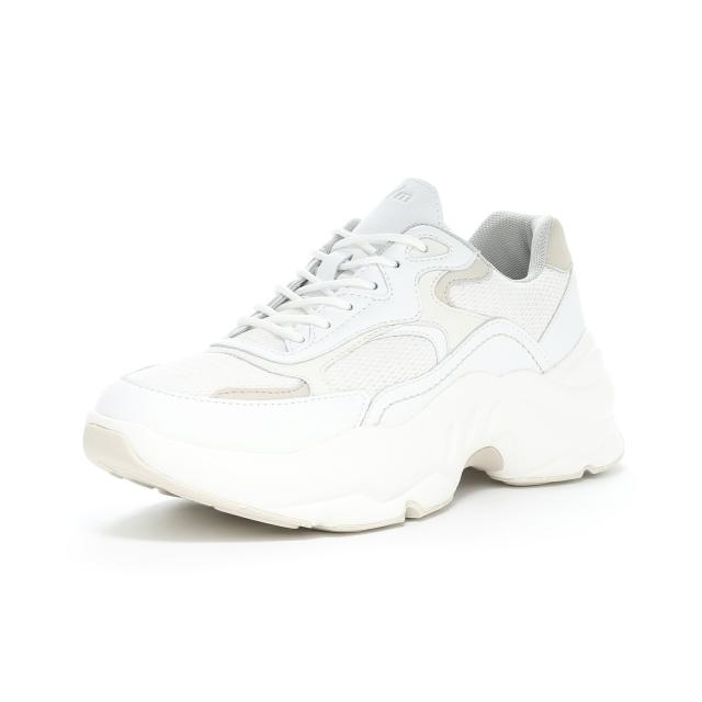 Moonstar（ムーンスター） スニーカー B/M （ビーエム） B/M03アスキャ 【ホワイト】 42700031 ヒール高6cm 厚底 おしゃれ 衝撃吸収 抗菌防臭 メンズ・レディース 男性用・女性用 白 25 {SK}