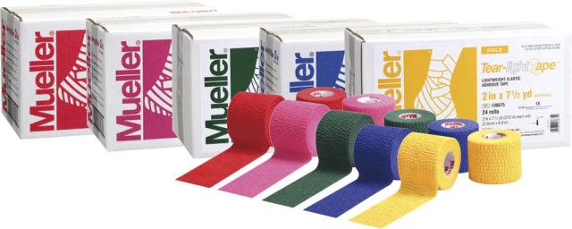 【24個セット販売】 Mueller（ミューラー） トレーニング・フィットネス サポーター・テープ・包帯 ティアライトテープ 50mm チームパック ソフト伸縮 テーピング 〈はさみ不要・手で切れる〉 【ピンク】 メンズ・レディース 男性用・女性用 130682 桃 {SK}