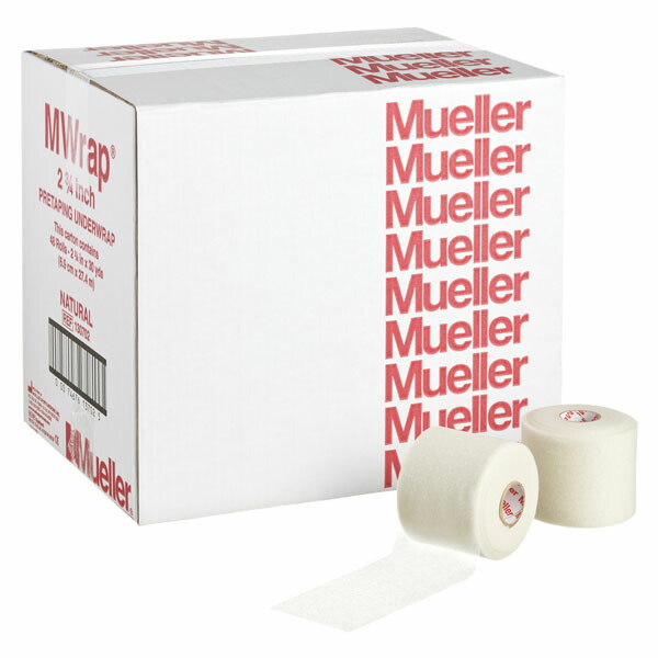 【48個セット販売】 Mueller（ミューラー） トレーニング・フィットネス サポーター・テープ・包帯 Ｍラップカラー 70mm チームパック アンダーラップ テーピング 〈はさみ不要・手で切れる〉 【ベージュ】 メンズ・レディース 男性用・女性用 130702 肌 {SK}