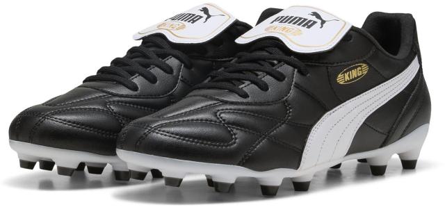 PUMA （プーマ） サッカー スニーカー キング TOP FG/AG(LONG PILE) 【ブラック/ホワイト】 108472 01 スパイク シューズ ユニセックス 男女兼用 ブラック 黒 白 25Q3 {SK}