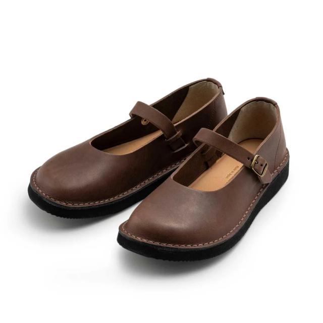 Seed（シード） organic handloom （オーガニックハンドルーム） 靴・シューズ パンプス SHELLY （シェリー） 【DARK BROWN （ダークブラウン）】 OH019208 レザー 本革 ストラップ フラットシューズ レディース 女性用 茶 25 {SK}