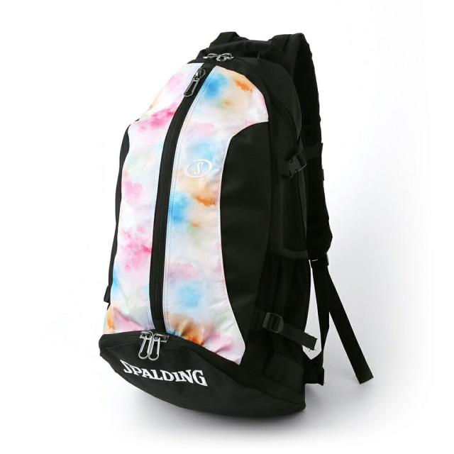 SPALDING（スポルディング） バスケットボール バッグ バックパック CAGER TIE-DYE RAINBOW ケイジャー 【タイダイレインボー】 40-007TD  リュックサック 32L 白 黒  2021 {SK}