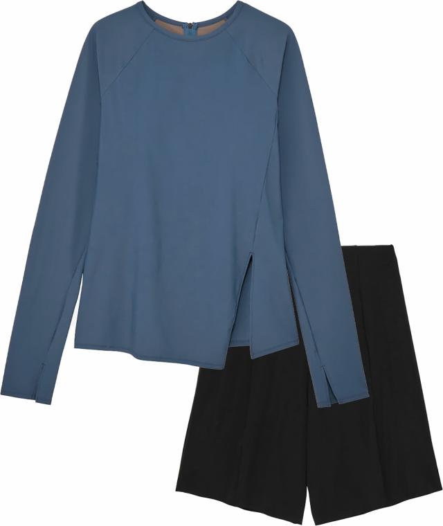 Speedo （スピード） 水泳 水着 ロングスリーブセパレーツ / L/S Separates 【ブルーニュイ/ブラック】 SFW22430 BK 水着レディースその他 水着 レディース 女性用 ブルー 青 黒 20SS {SK}