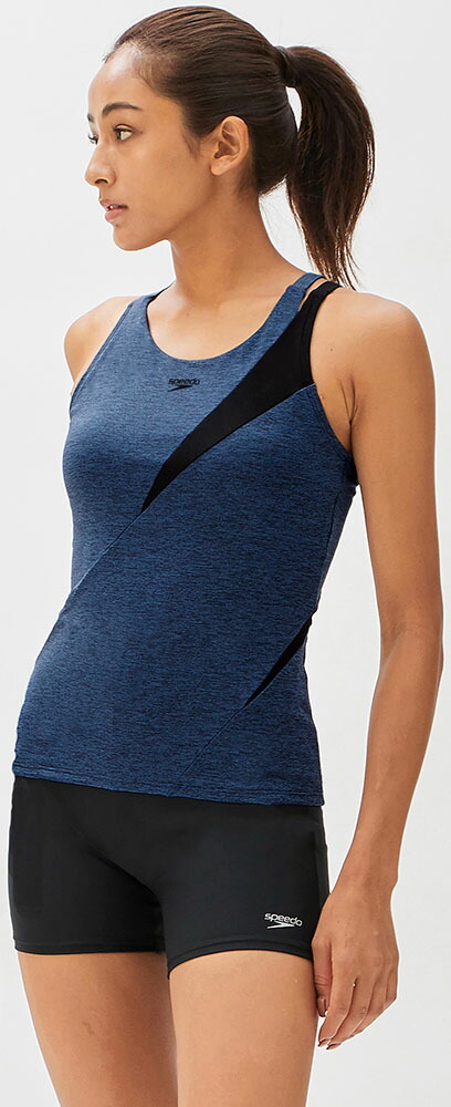 Speedo （スピード） 水泳 水着 Diagona Separates 【ミックスブルーネイビー】 SFW22215 XB 水着レディースフィットネス レディース水着 レディース 女性用 ネイビー 紺 24S1 {SK}