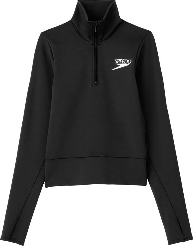 Speedo （スピード） 水泳 水着 MC L/S Zip Top 【ブラック】 SFW72470 K ウィメンズラッシュガード ラッシュガード レディース 女性用 ブラック 黒 24FW {SK}