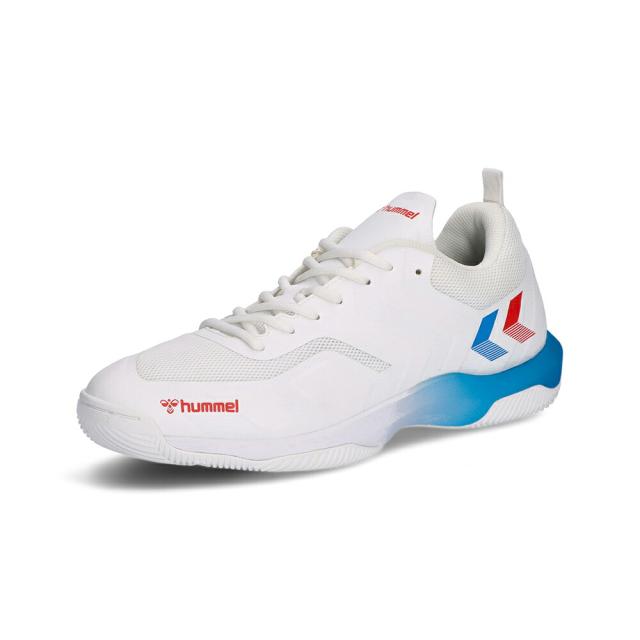 hummel （ヒュンメル） ハンドボール シューズ・靴 レジェンドフライ6.0 【ホワイト×レッド】 HAS8042 1020 トレーニングシューズ スニーカー ユニセックス 男性用・女性用 白 2025SP {SK}