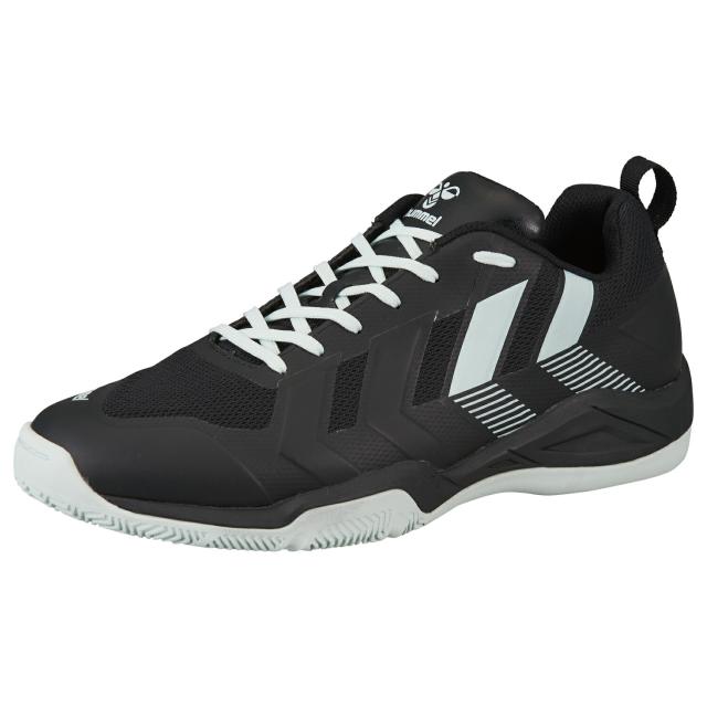 hummel （ヒュンメル） ハンドボール シューズ・靴 インドアソルジャーNEO2 【ブラック×ライトブルー】 HAS8044 9067 トレーニングシューズ スニーカー ユニセックス 男性用・女性用 黒 2025SP {SK}