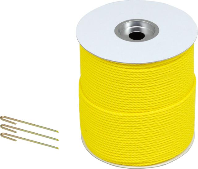 TOEI LIGHT（トーエイライト） 体育用品 テープ 印 マーカー ライン引き グランドロープ 6×300(4) 杭付き 【イエロー】 G1577 黄 {SK}