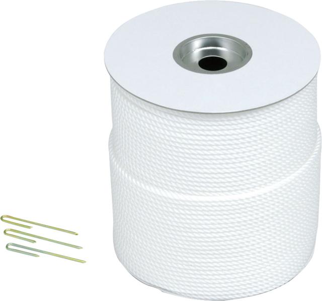 TOEI LIGHT（トーエイライト） 体育用品 テープ 印 マーカー ライン引き グランドロープ 6×300(3) 杭付き 【ホワイト】 G1581 白 {SK}