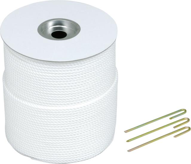 TOEI LIGHT（トーエイライト） 体育用品 テープ 印 マーカー ライン引き グランドロープ 6×300(5) 杭付き 【ホワイト】 G1584 白 {SK}