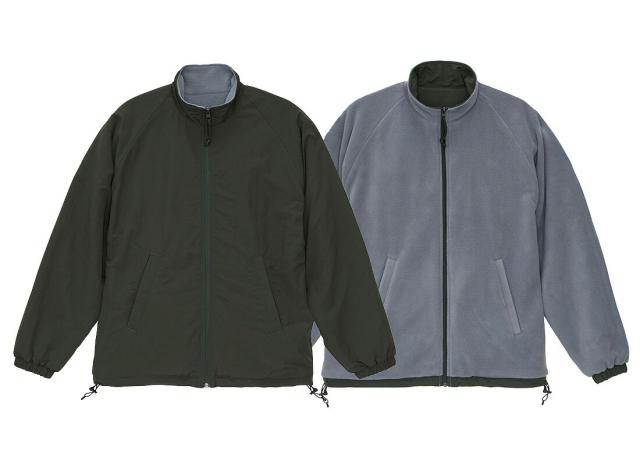 UnitedAthle （ユナイテッドアスレ） カジュアル ジャケット シェル フリース リバーシブル スタンド ジャケット 【ダークオリーブ/グレー】 7493-01 9008 フリース＆ベロアジャケット アウター メンズ・レディース 男性用・女性用 グリーン/グレー 緑 灰 2025 {SK}
