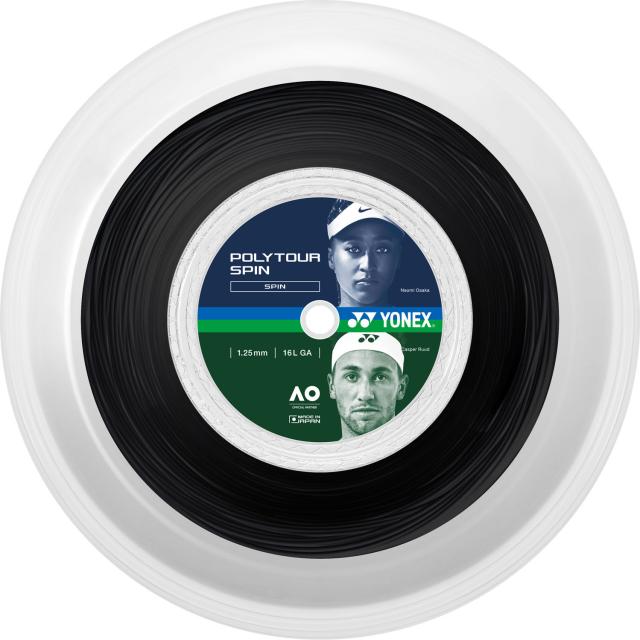 YONEX （ヨネックス） テニス ガット・ラバー ポリツアー スピン 125 200m 【ブラック】 PTGSPNR2 007 硬式ガット 硬式テニス ストリング メンズ・レディース 男性用・女性用 ブラック 黒 24SS {NP}