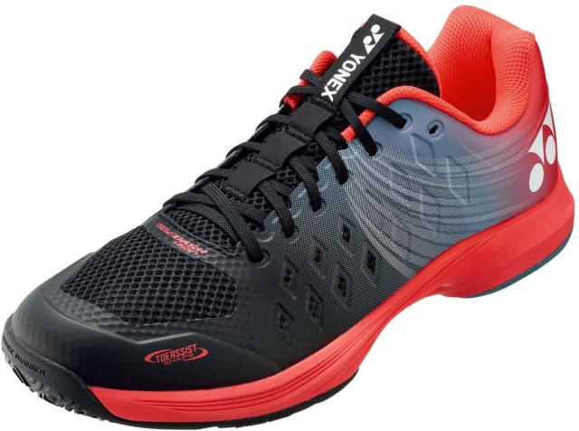 YONEX （ヨネックス） テニス シューズ パワークッション エアラスダッシュ 4WGC 【コーラルレッド/ブラック】 SHTAD4WG 519 クレー・オムニコートメンズ シューズ メンズ・レディース 男性用・女性用 ブラック 赤 黒 24FW {SK}
