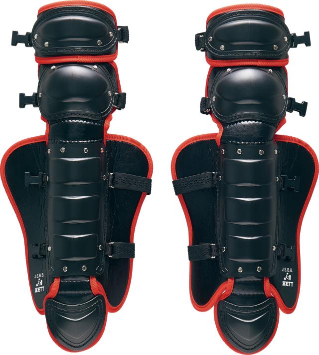ZETT （ゼット） 野球＆ソフトボール マスク・プロテクター 少年軟式・少年ゴムソフト用レガーツ 捕手用 【ブラック×レッド】 BLL8333 1964 ＪＲレガーツ レガーツ ジュニア・キッズ 子供用 ブラック 黒 赤 25FW {SK}