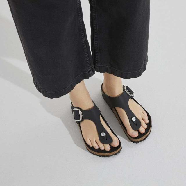 BIRKENSTOCK ビルケンシュトック Gizeh Big Buckle（ギゼ ビッグバックル） ブラック 1023334 （レギュラーフィット 幅広）天然皮革 オイルドレザー レディース サンダル トング ミュール クロッグ コンフォート ドイツ製「正規品」 「靴」