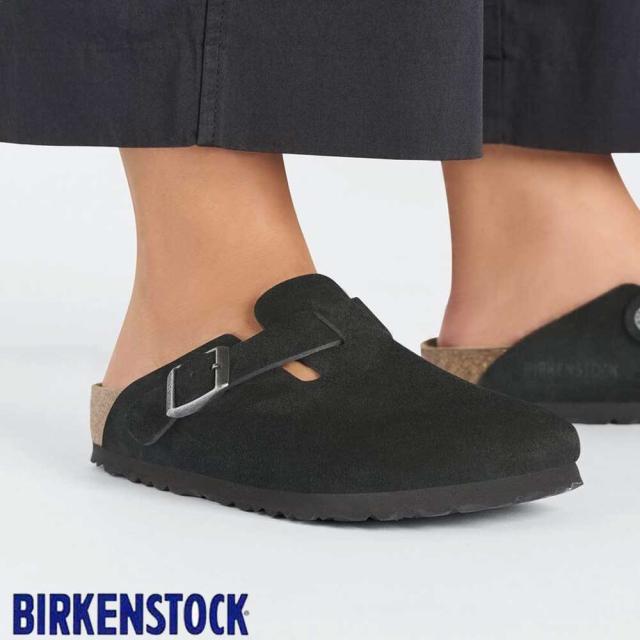 ビルケンシュトック BIRKENSTOCK Boston（ボストン）幅狭（ナローフィット） 1027067（スエードレザー／ブラック） レディースサンダル サボ クロッグ ドイツ製快適サンダル 「靴」